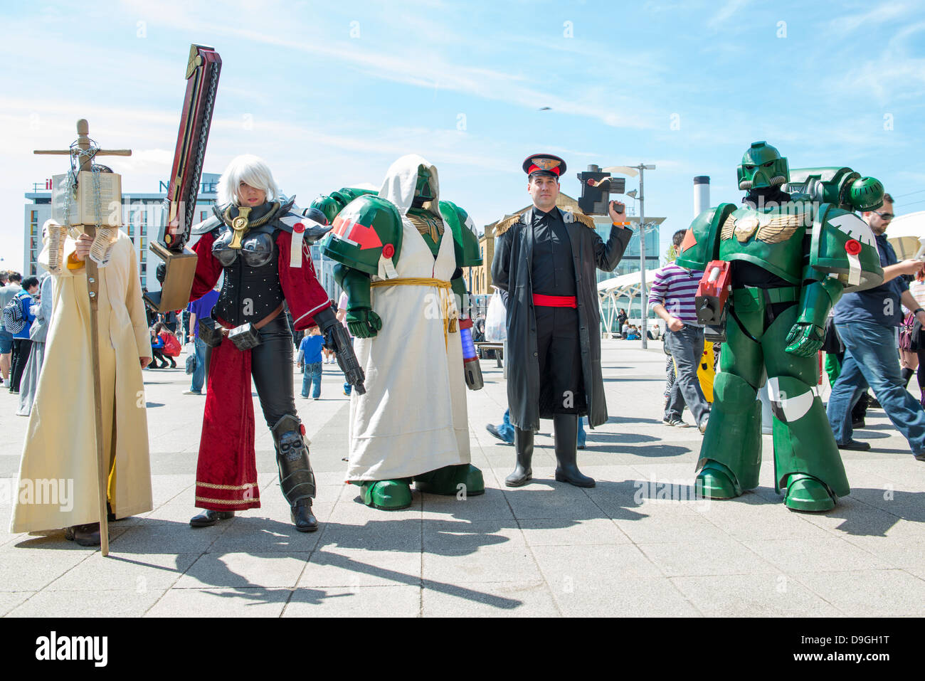 LONDON, UK - May 26: Warhammer cosplayers dressed as space marines and ...