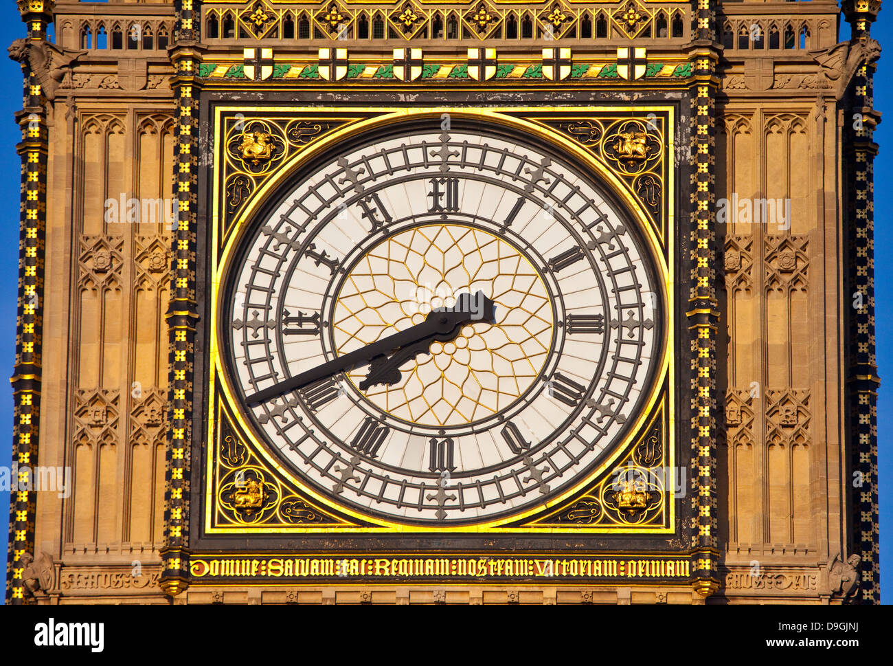 The famous clock face of Big Ben (The Houses of Parliament) in London ...