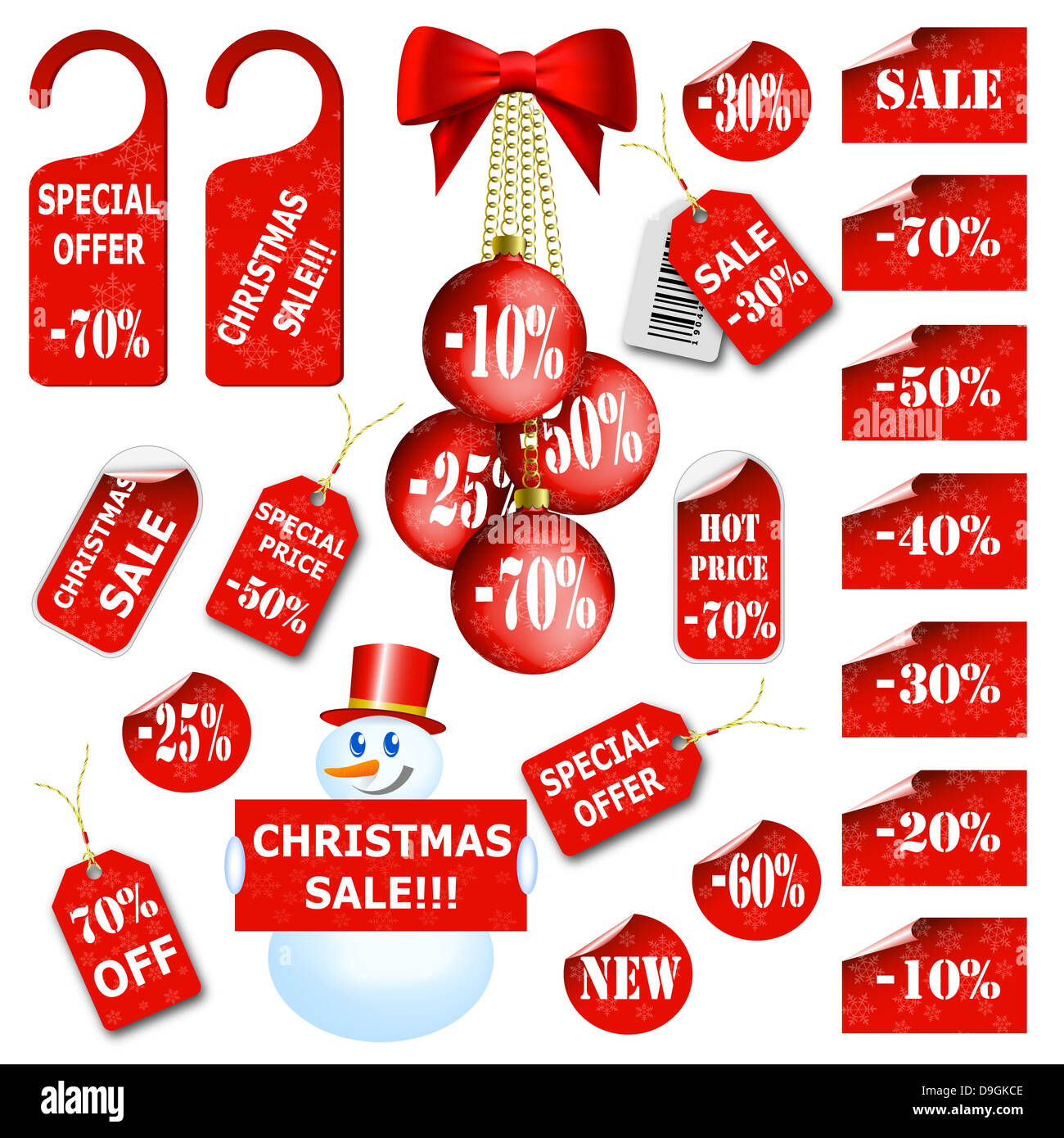 Set of christmas price tags and labels. Vector eps10 illustration Stock ...