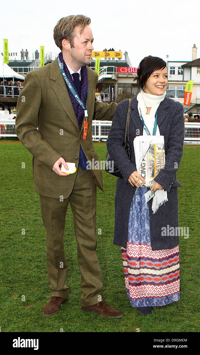 Lily Allen and her boyfriend Sam Cooper attend the Cheltenham Festival ...