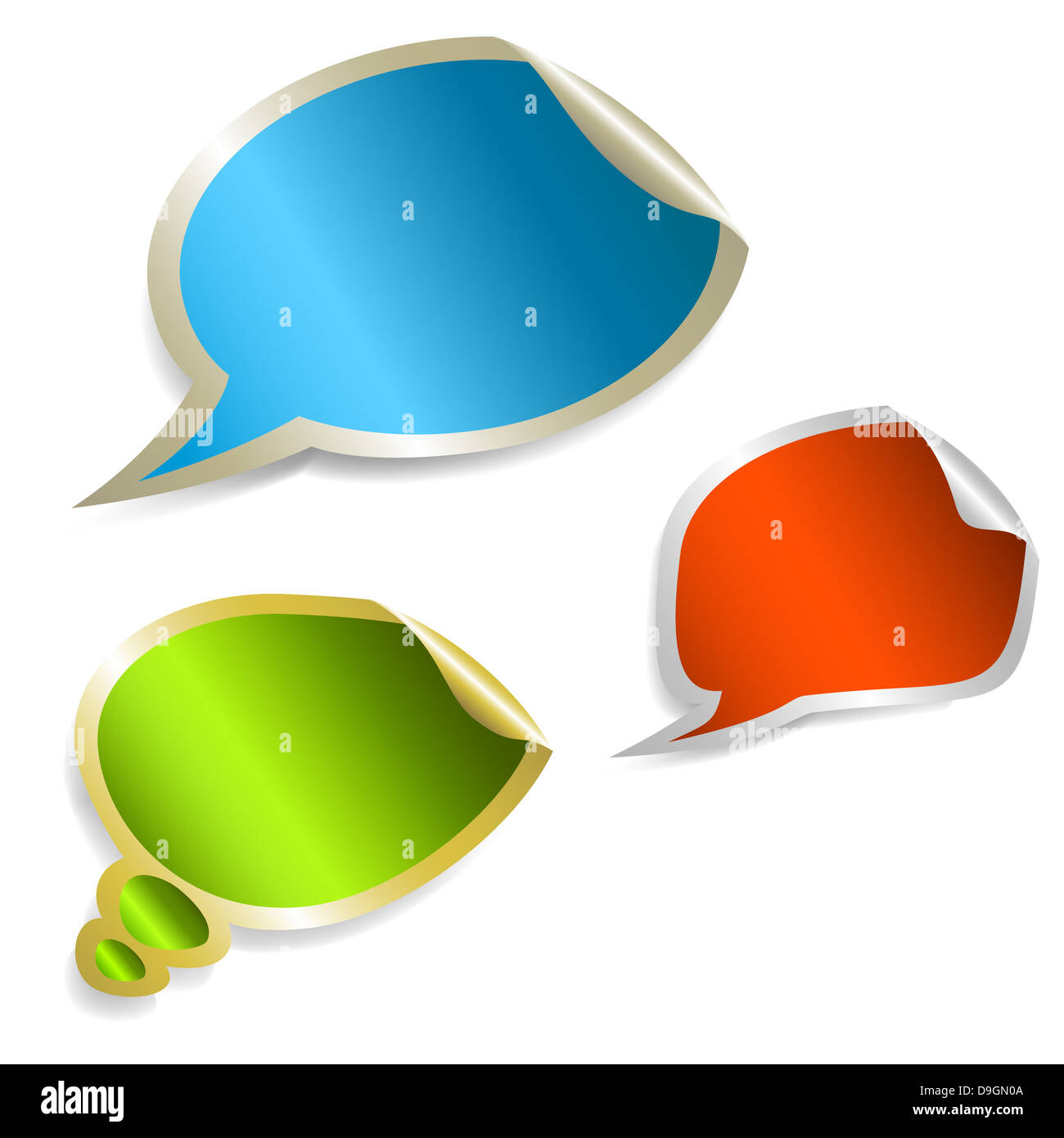 Set of colorful speech bubble stickers. Vector eps10 illustration Stock ...