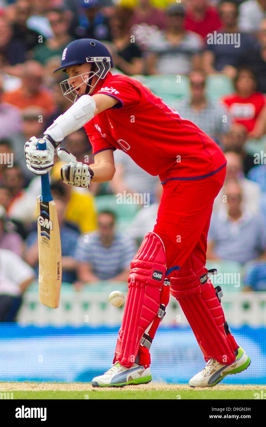 LONDON, ENGLAND - June 19: England's Joe Root reacts after being hit by ...