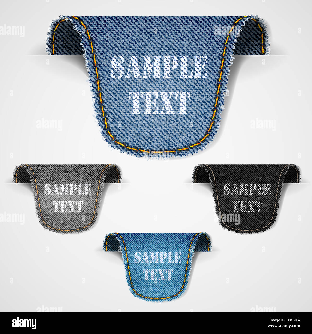 Set of jeans tag labels. Vector eps10 illustration Stock Photo - Alamy