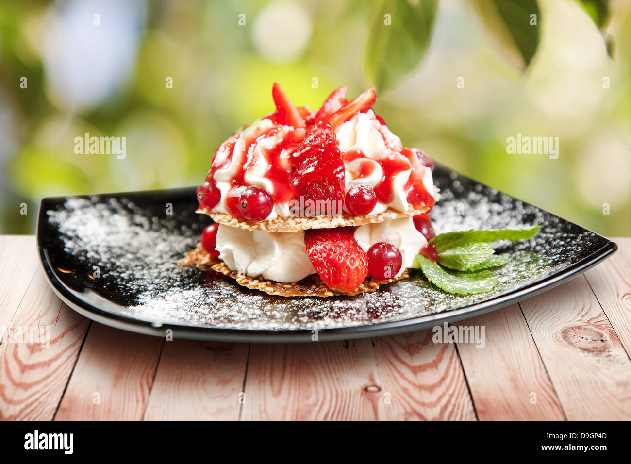 Summer dessert with berries Stock Photo - Alamy