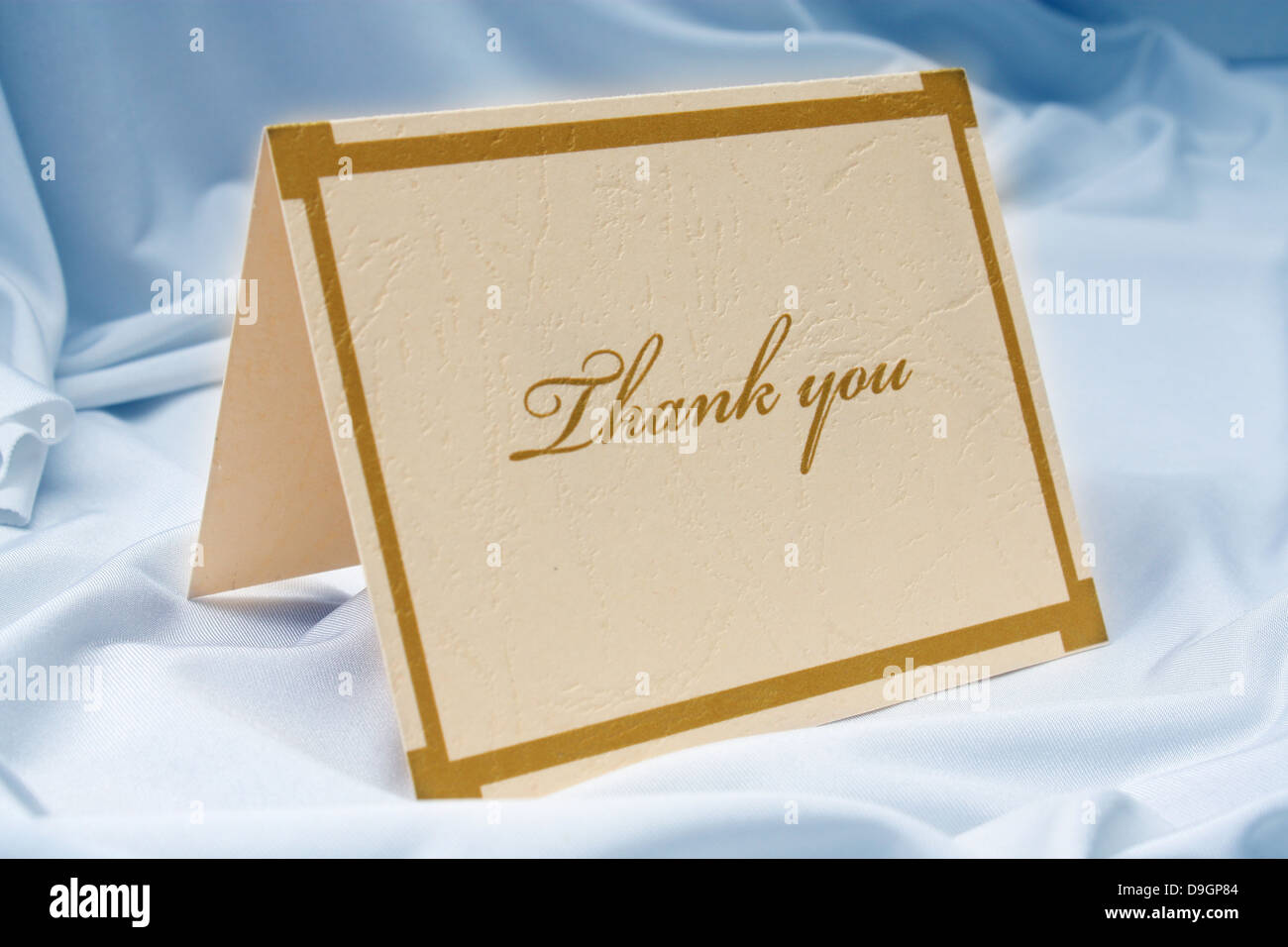 Thank you text on card Stock Photo - Alamy