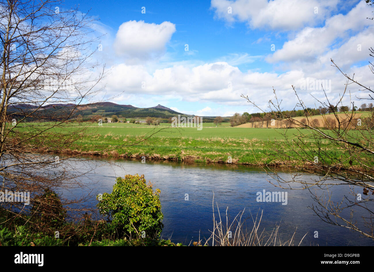 A view over the River Don towards Bennachie from Monymusk ...