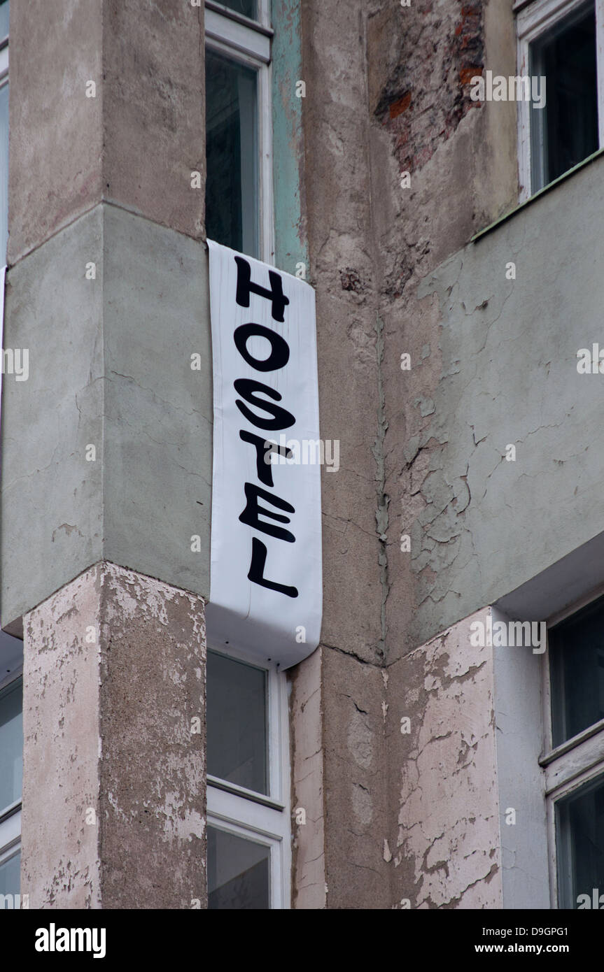 hostel sign on the wall Stock Photo - Alamy