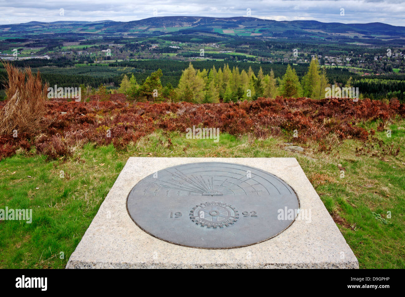 A toposcope to aid identification of hills from the summit of Scolty ...