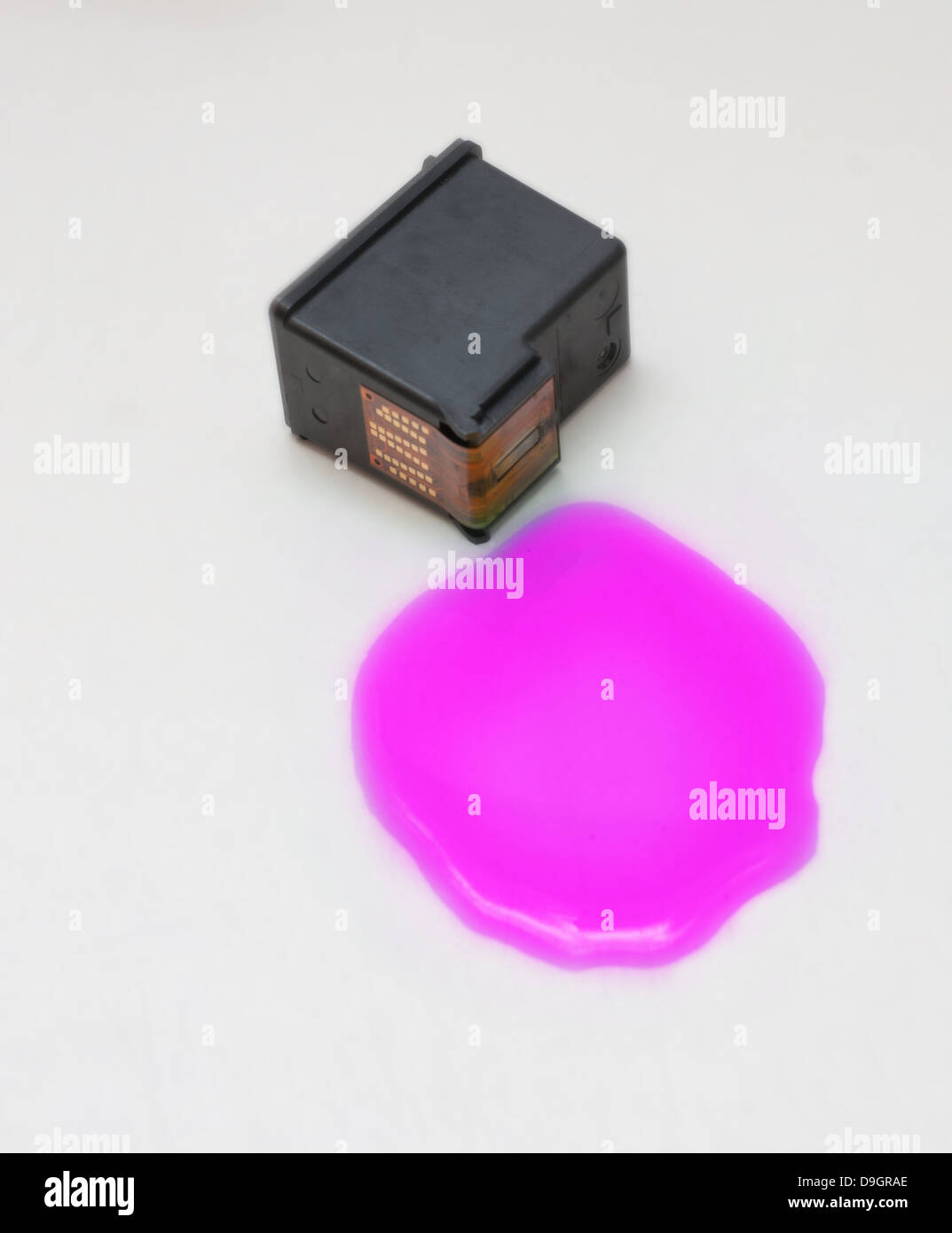 Magenta Ink Cartridge on White Background Stock Photo - Alamy