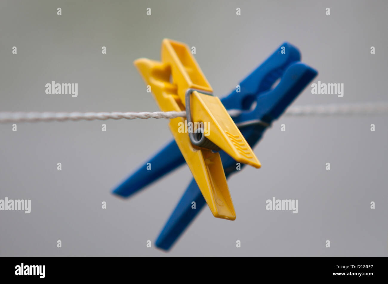 Bright orange pegs hang on hi-res stock photography and images - Alamy