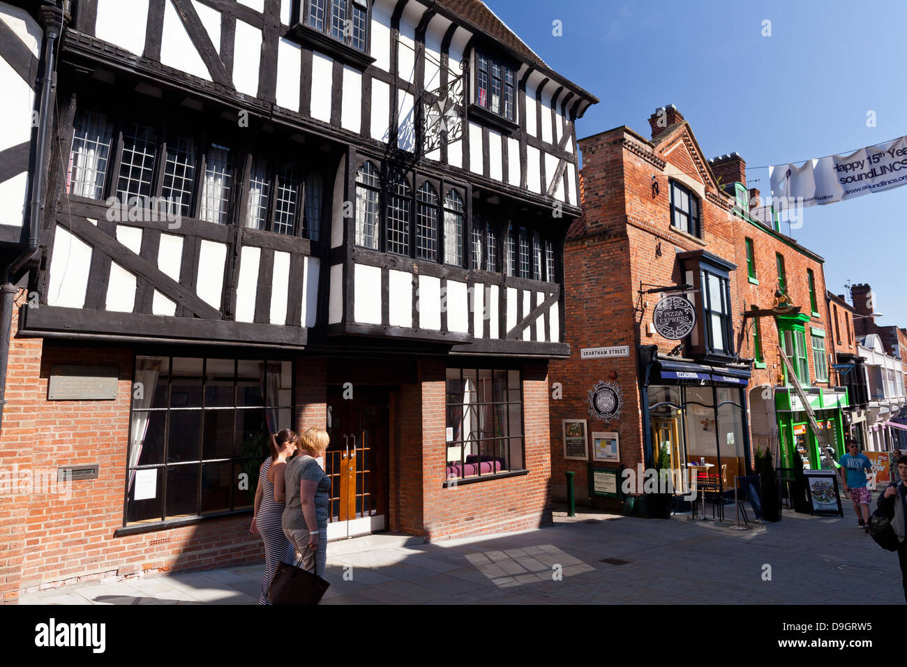 Lincoln - Cardinal's Hat timber-frame building at High Street; Lincoln ...