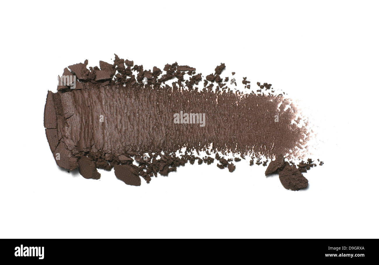 brown powder eyeshadow smear cut out onto a white background Stock ...