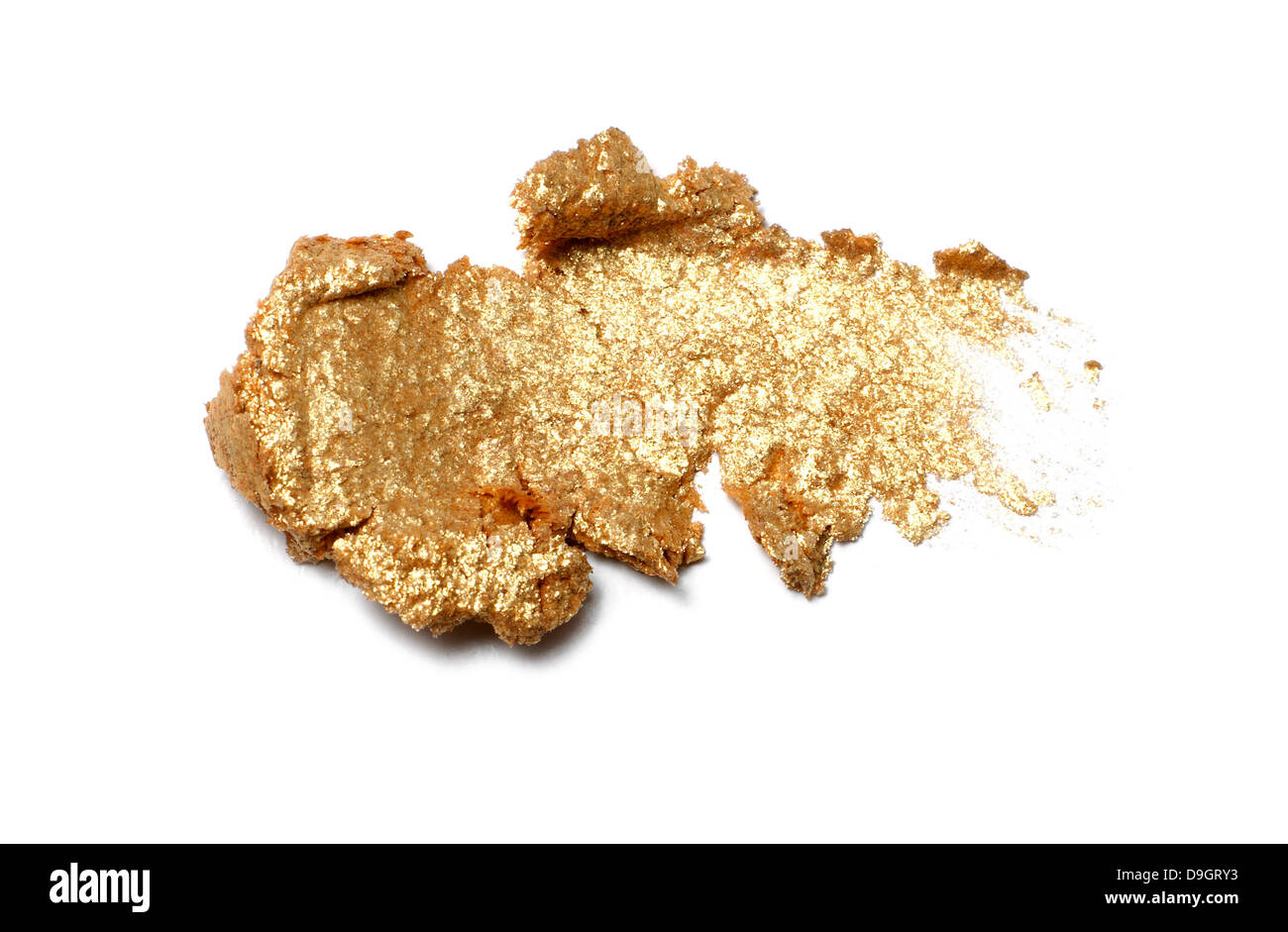 gold shimmer eyeshadow smear cut out onto a white background Stock ...