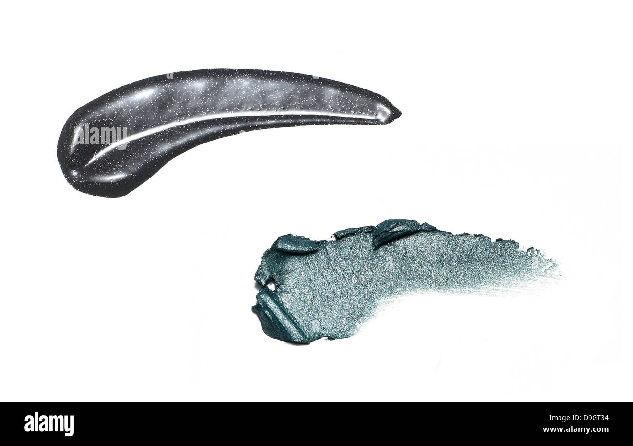dark green eyeshadow smear cut out onto a white background Stock Photo ...