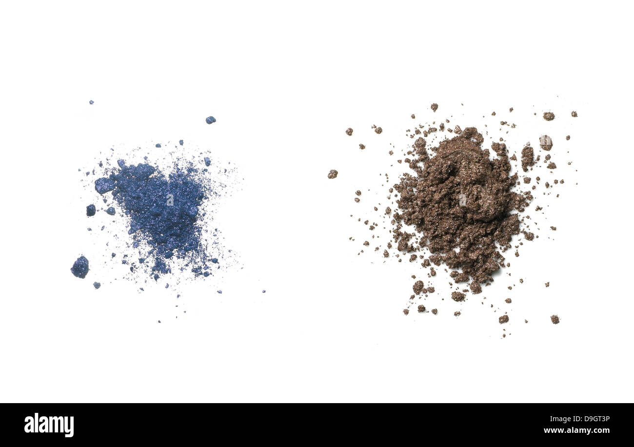 blue green eyeshadow loose powder pile cut out onto a white background ...