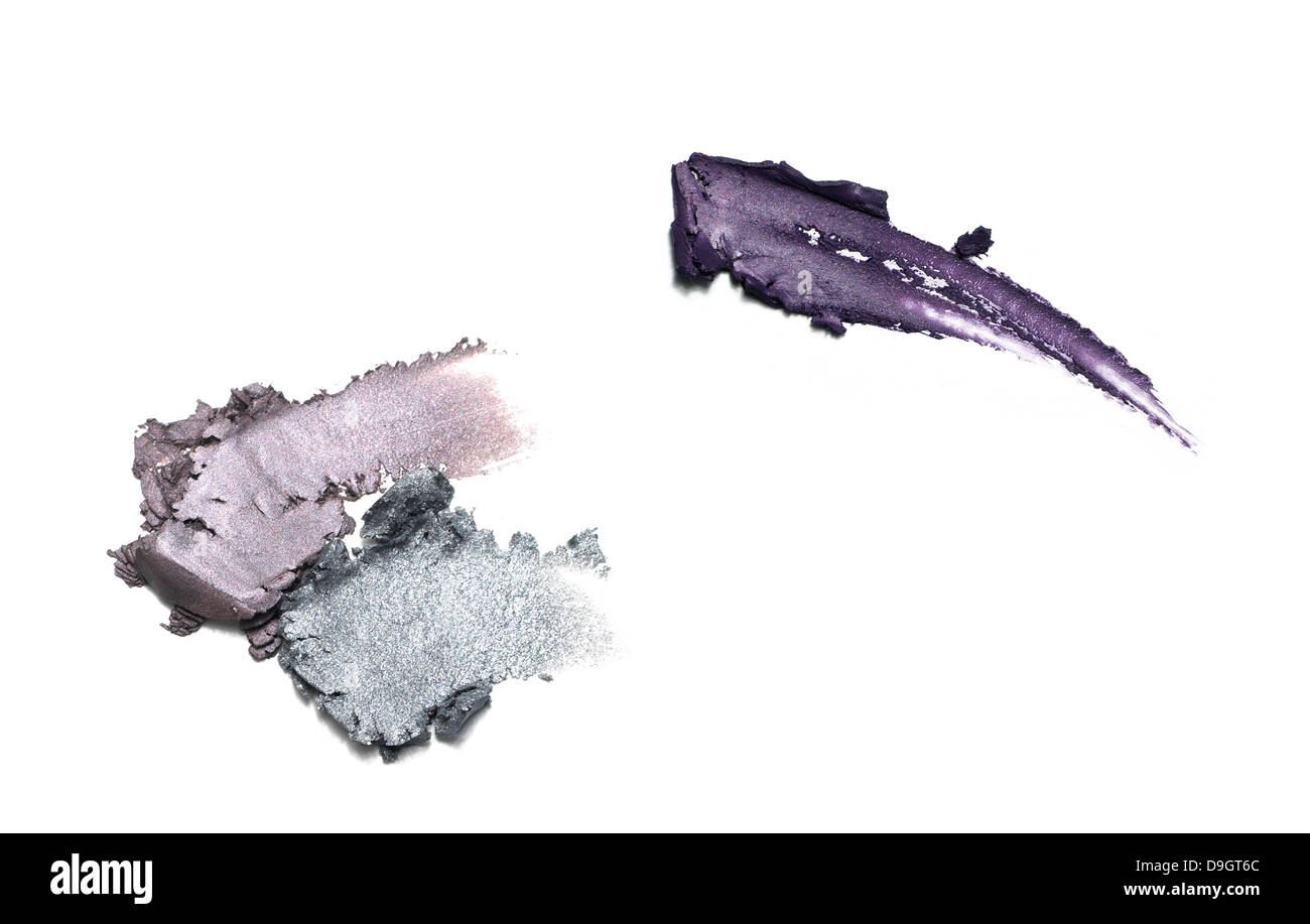 purple shimmer eyeshadow smear cut out onto a white background Stock ...