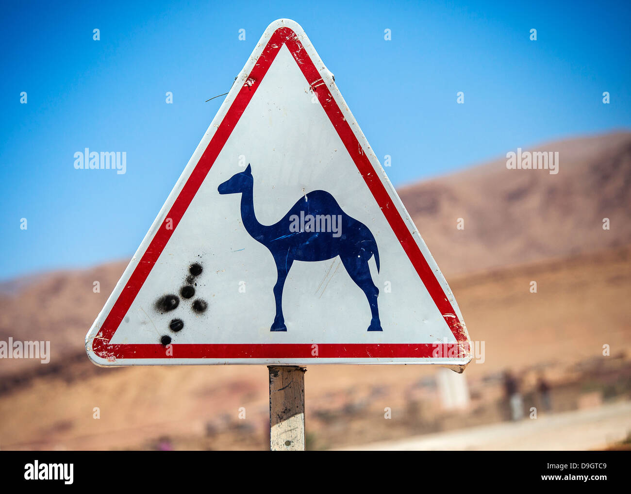 Sign warning camels desert hi-res stock photography and images - Alamy