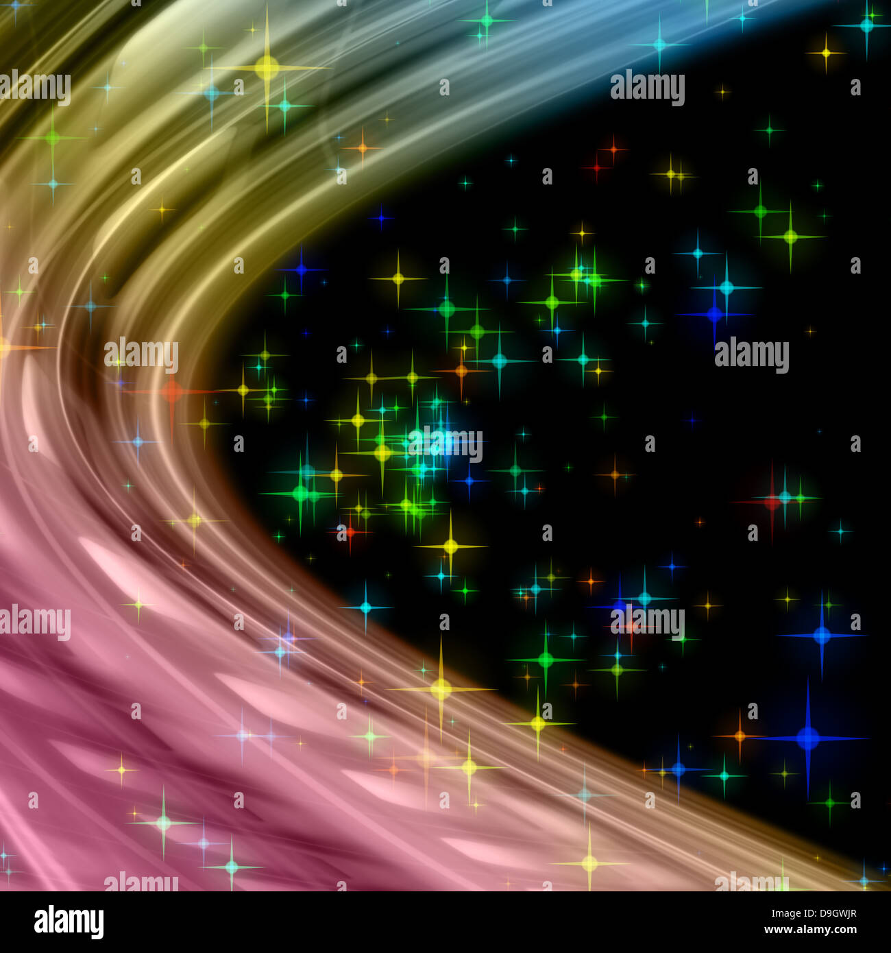 Fantastic Christmas wave design with glowing stars Stock Photo - Alamy