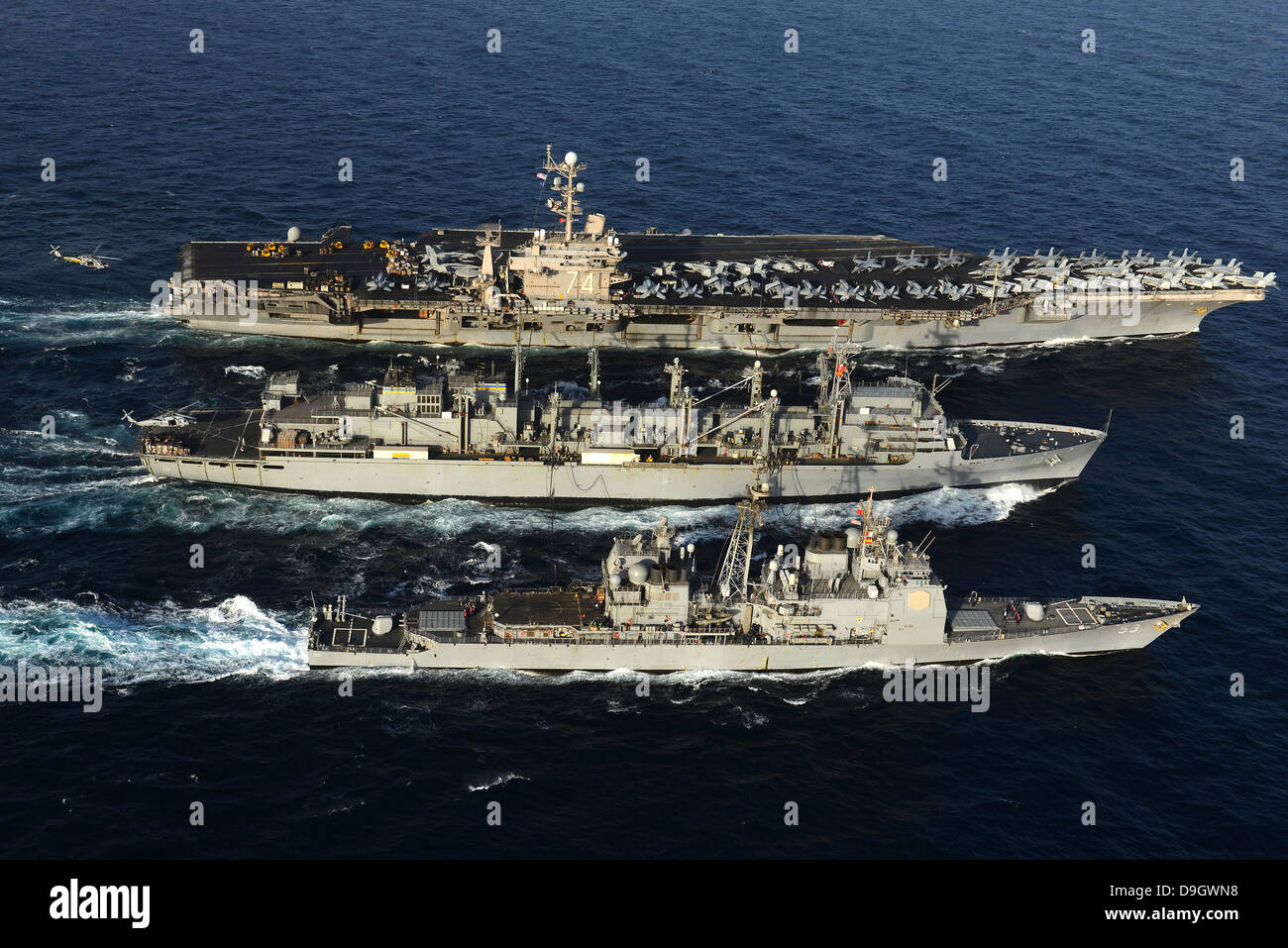 USNS Bridge conducts a replenishment at sea with USS John C. Stennis ...