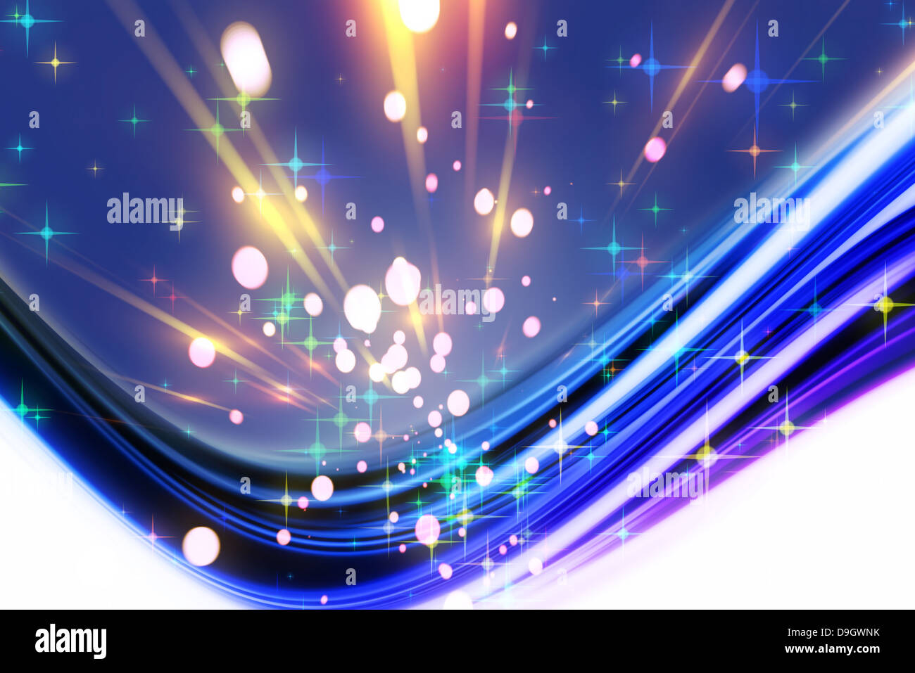 Fantastic Christmas wave design with glowing stars Stock Photo - Alamy