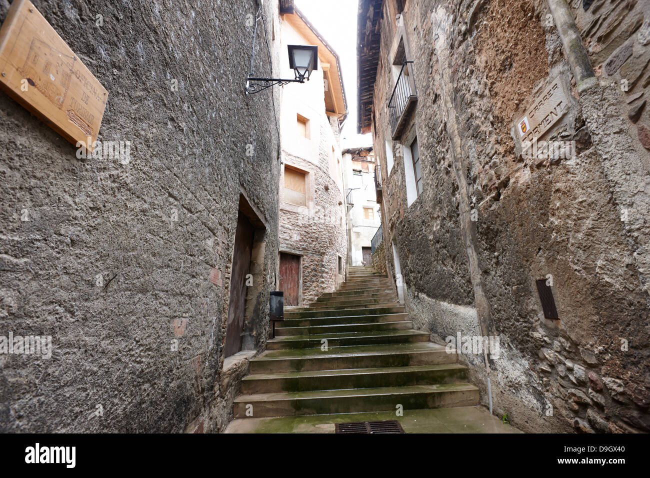 narrow medieval street carrer forment baga catalonia spain Stock Photo ...