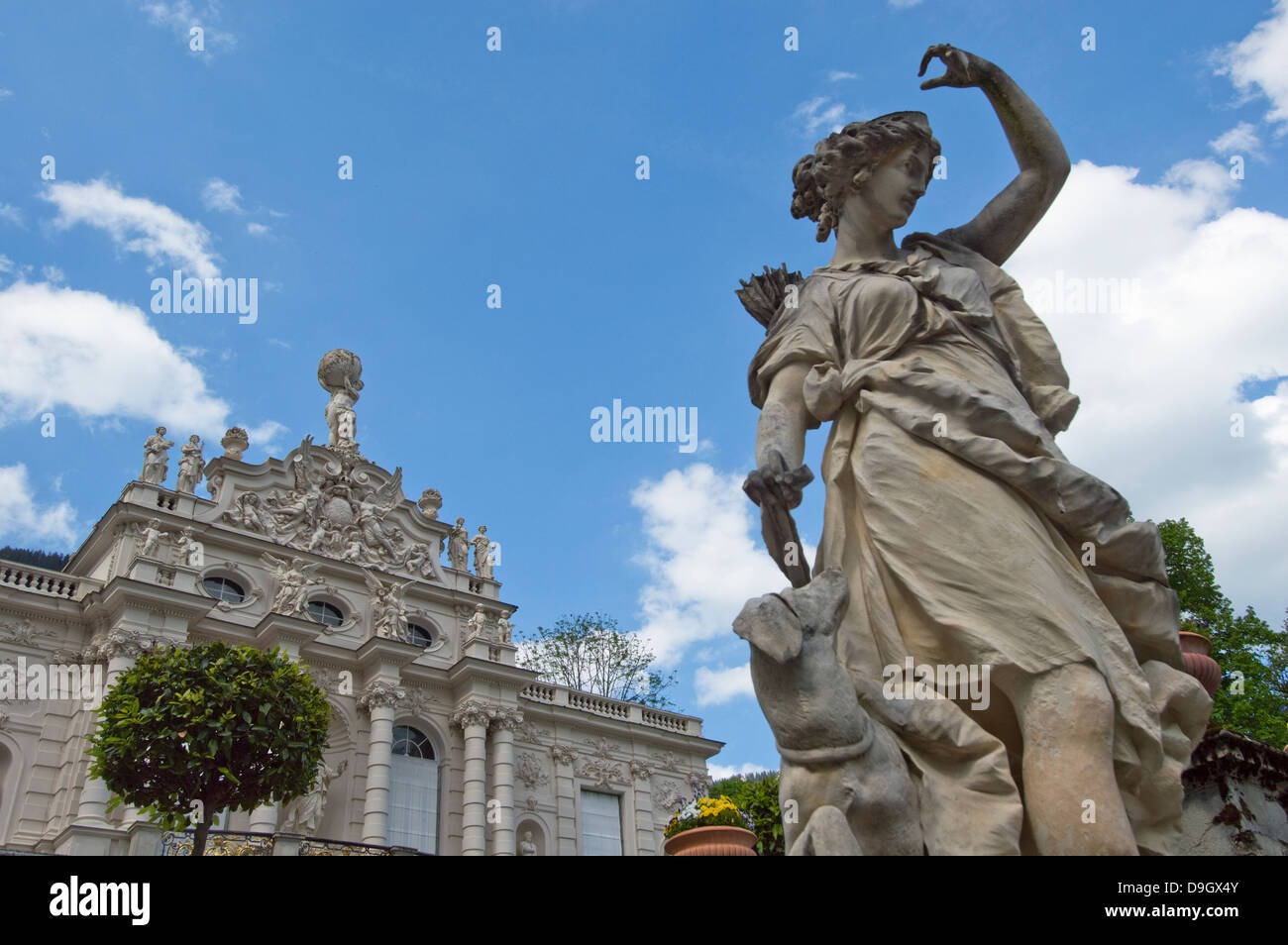 Sculptures in Linderhof Palace, Residence of Ludwig II from Bavary ...