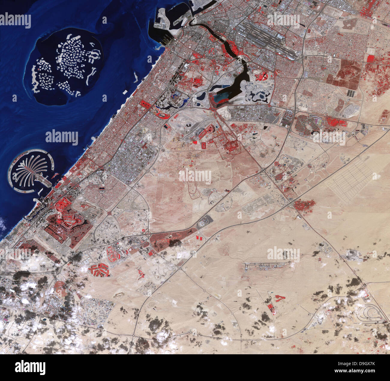 False-color image of part of Dubai Stock Photo - Alamy