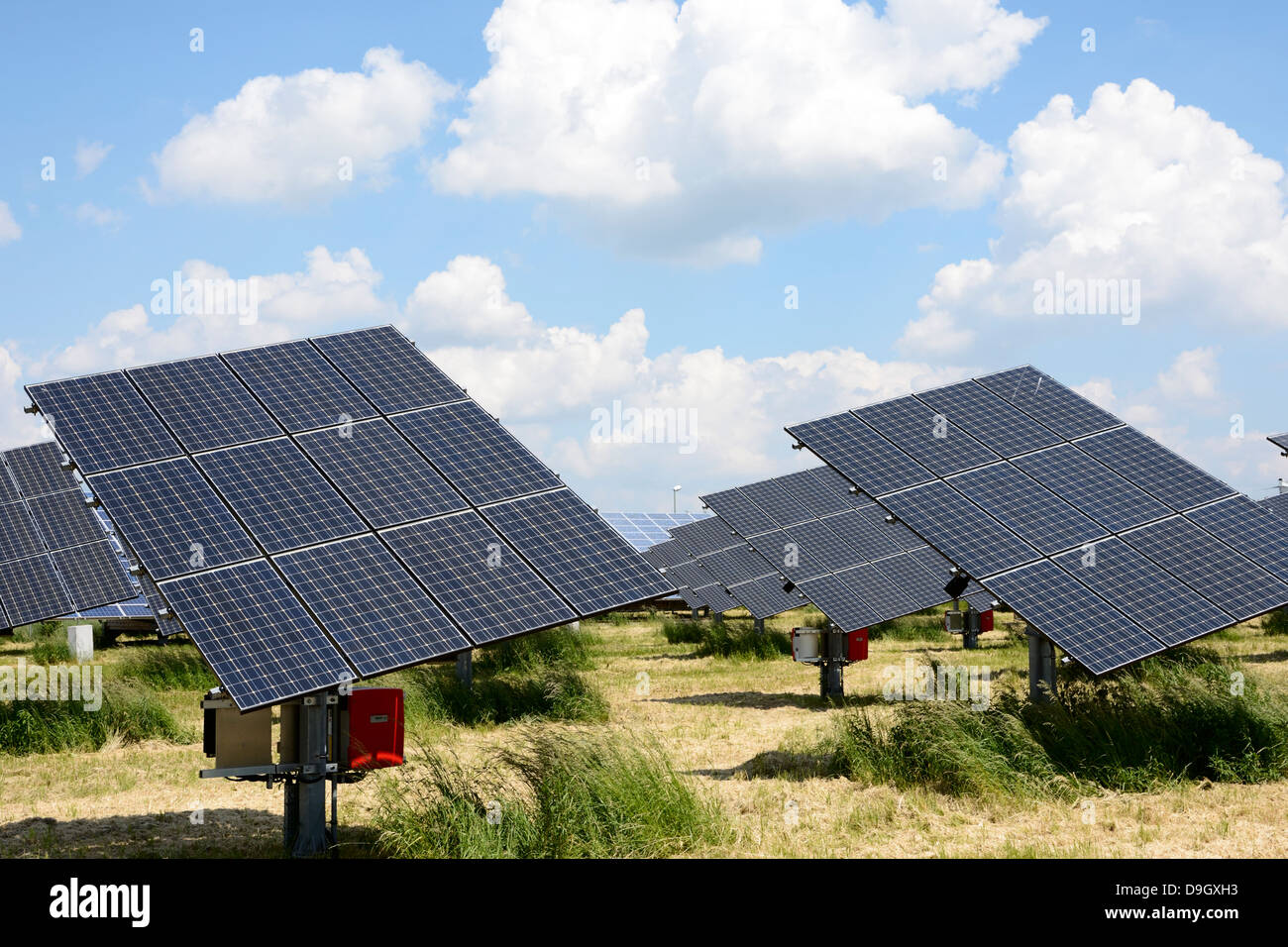 Photovoltaic - Alternative energy creation in a solar park Stock Photo ...