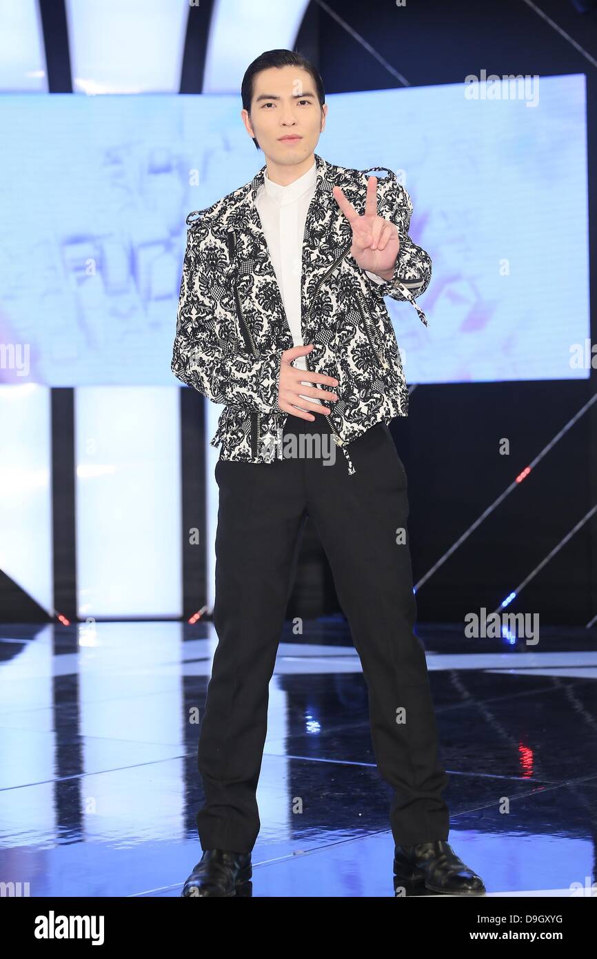 Jam Hsiao on the set of Mickey Huang's TV program in Taipei, Taiwan ...