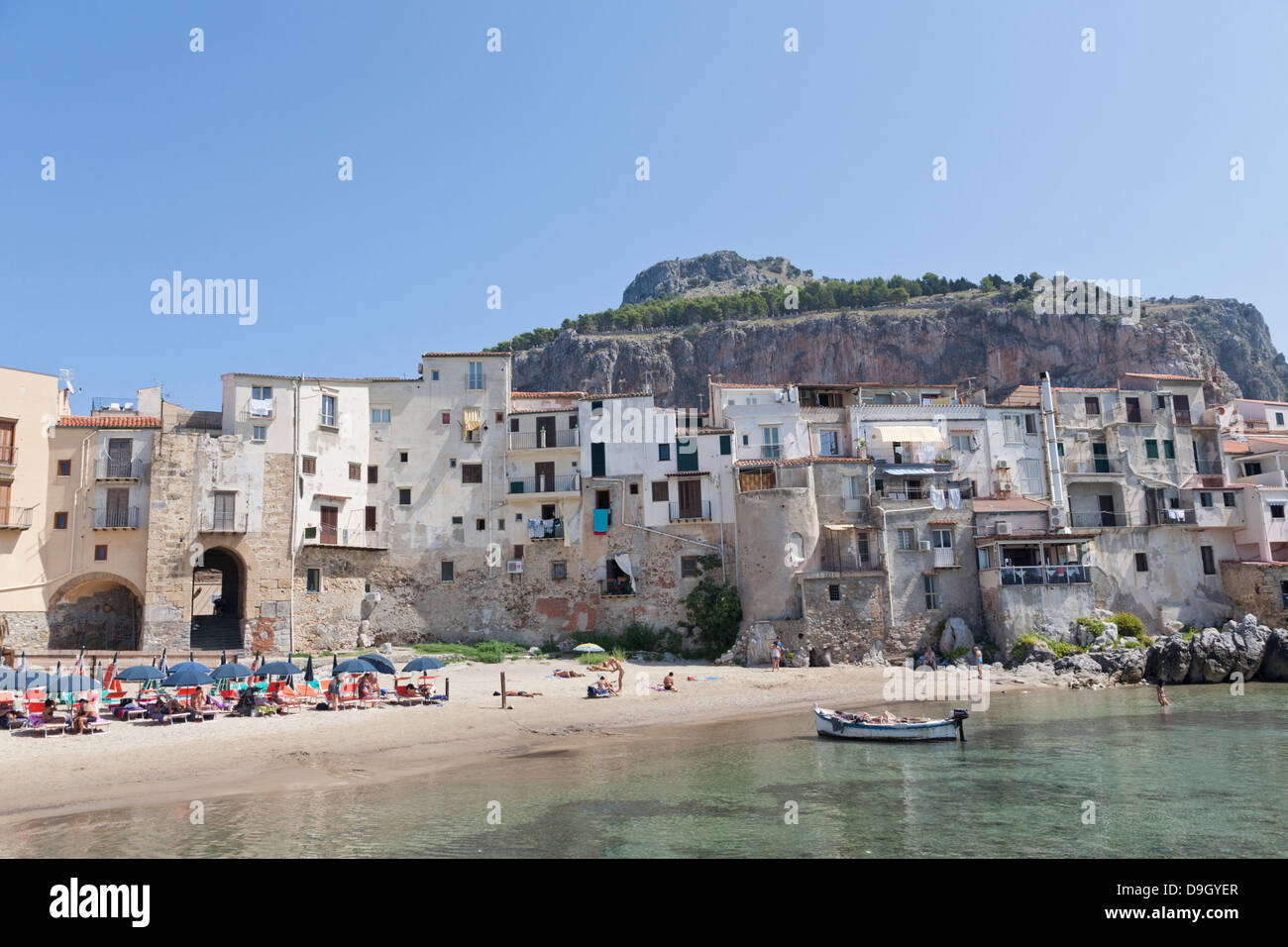 Old port and old town of Cefalu, Sicily, Italy Stock Photo - Alamy