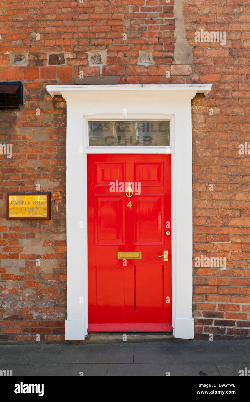 Red door and window Stock Photo - Alamy