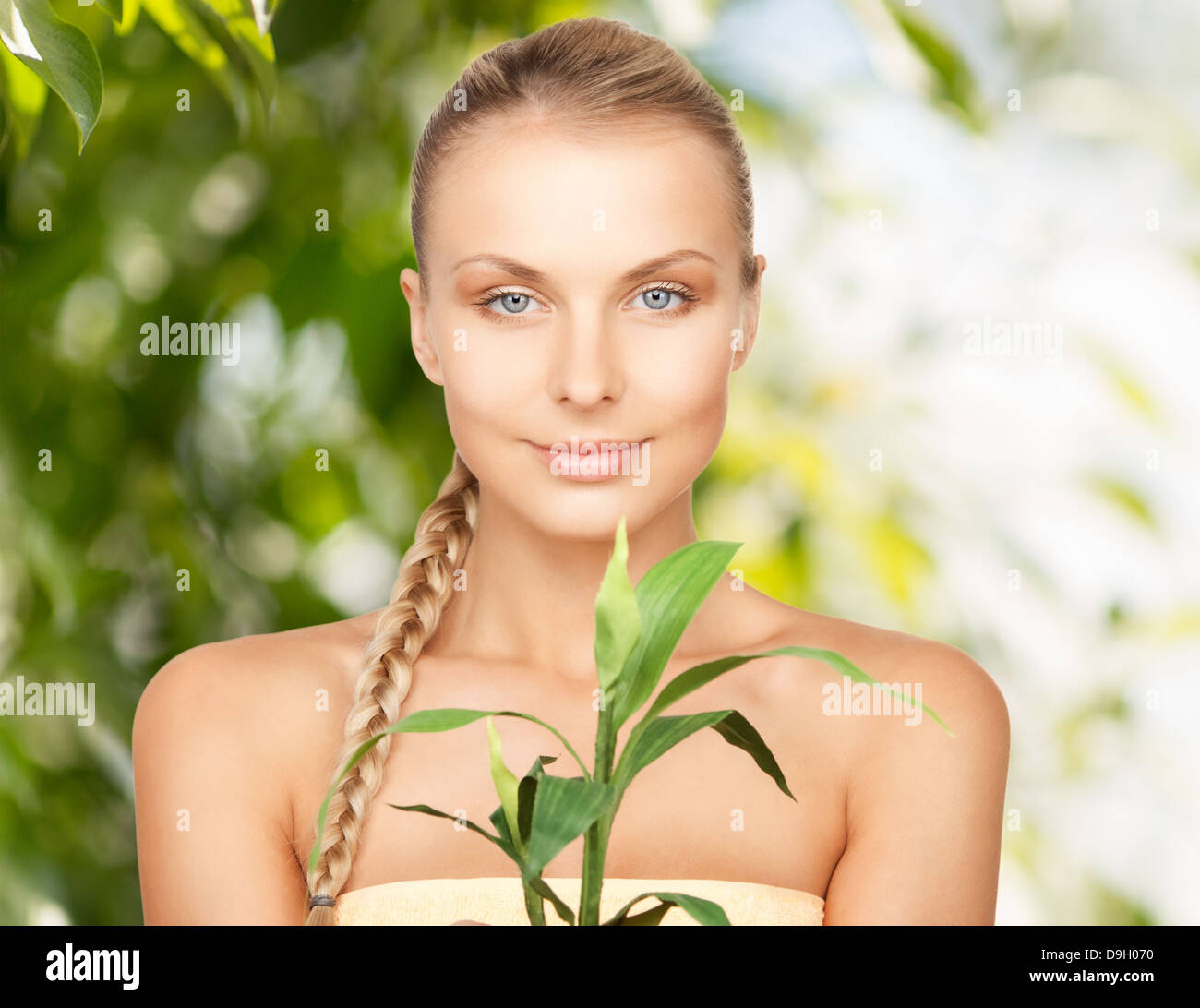woman with sprout Stock Photo - Alamy