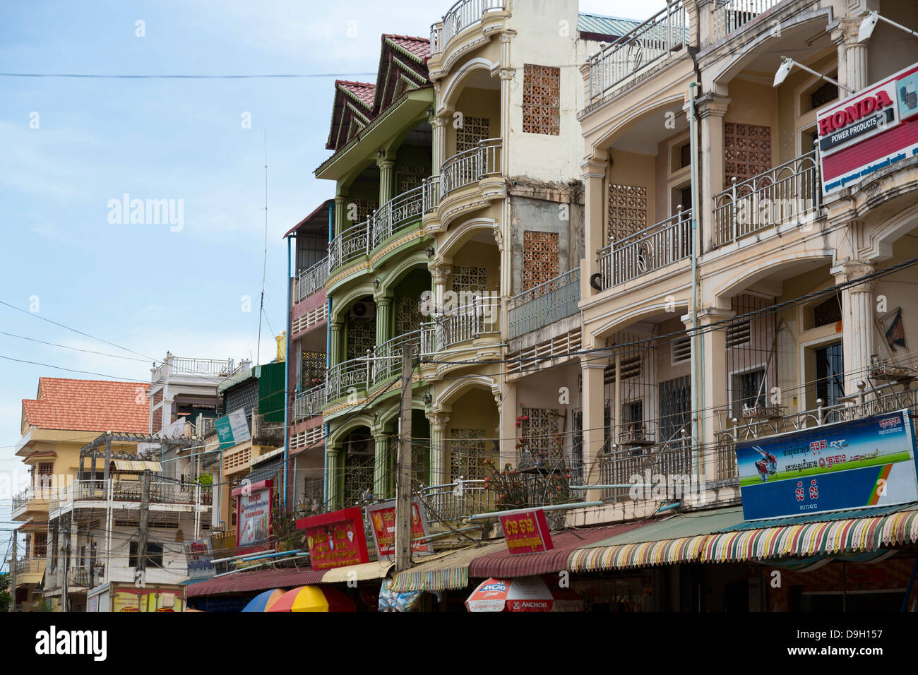Old French colonial Style Building in Kampot, Cambodia Stock Photo - Alamy