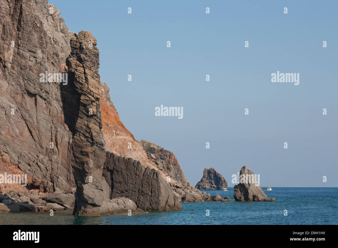 Rock formation called The Mummy, Lipari, Aeolian Islands, Italy Stock ...