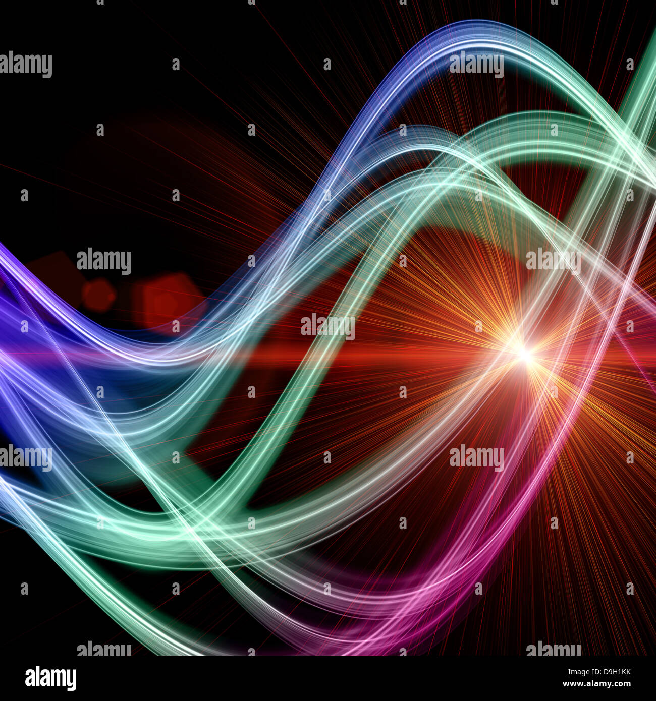 Futuristic technology wave background design with lights Stock Photo ...