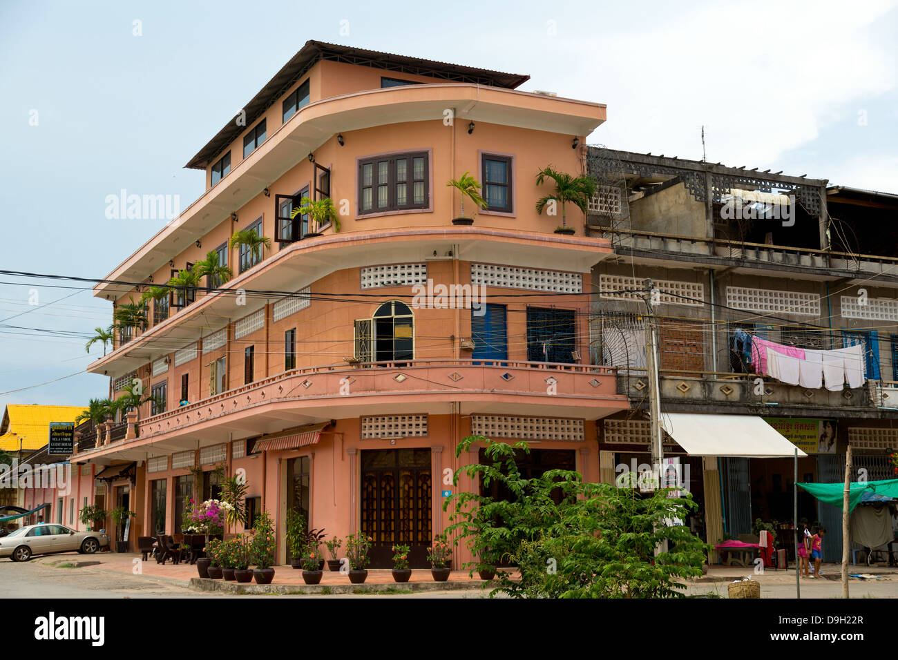 Old French colonial Style Building in Kampot, Cambodia Stock Photo - Alamy