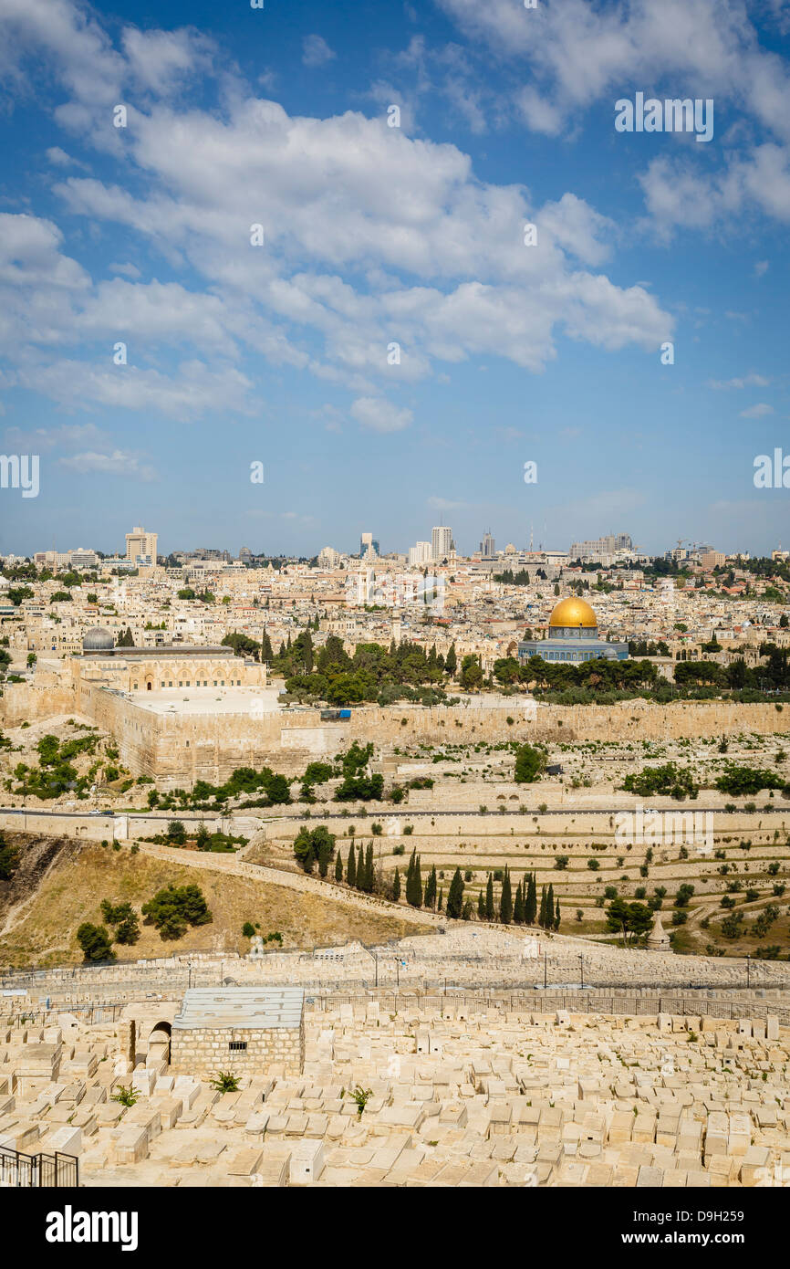 View old city of jerusalem the dome of the rock hi-res stock ...