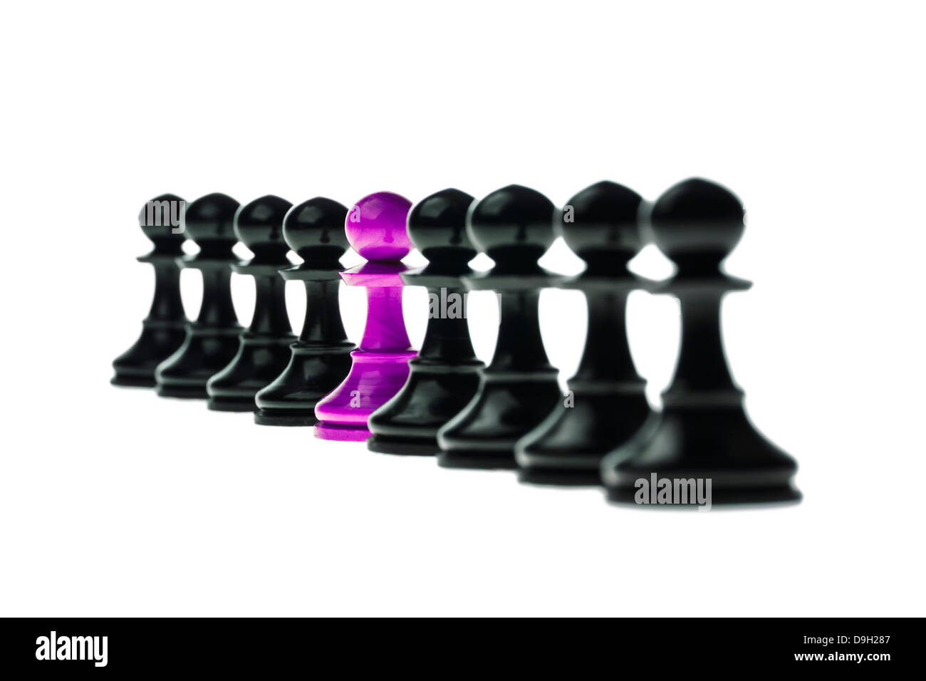 Odd Chess Piece Standing Out From The Crowd Stock Photo - Alamy