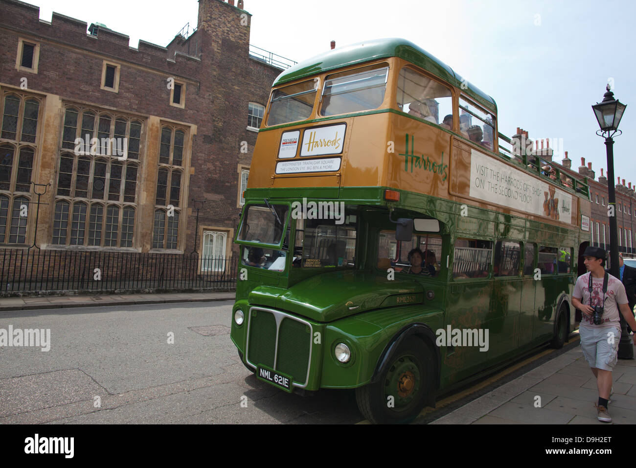 Harrods tourist bus, sat outside St James Palace, London, England, UK ...