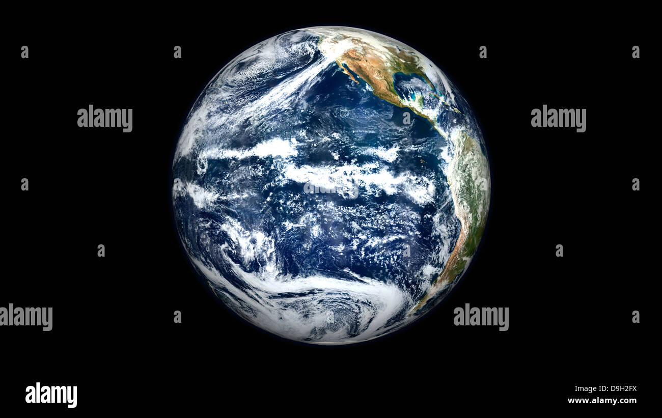 View of Full Earth centered over the Pacific Ocean Stock Photo - Alamy