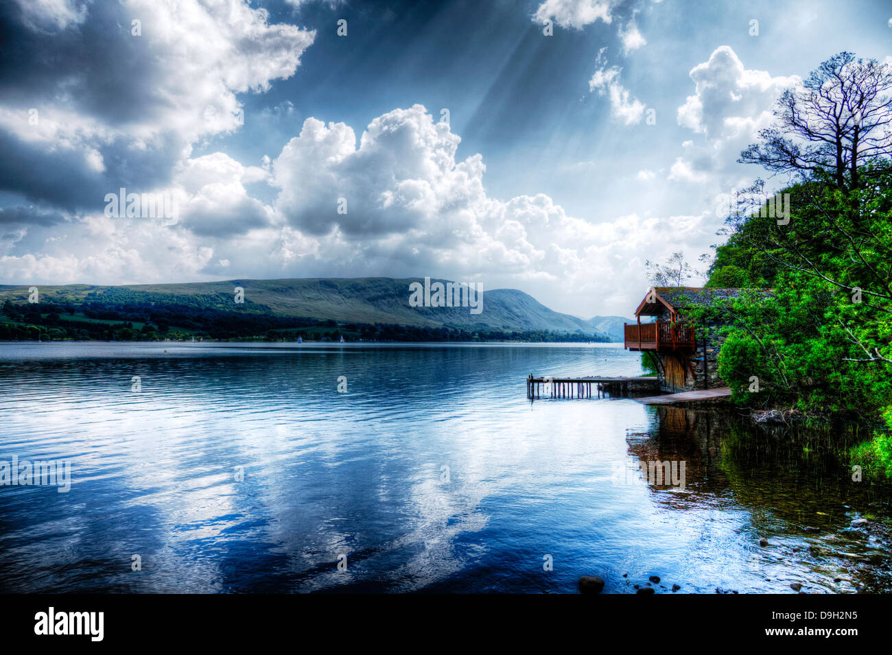Ullswater boathouse, Cumbria, Lake District National Park, UK, England ...