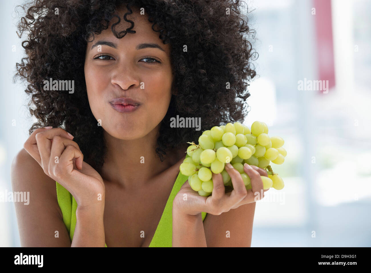Woman portrait grapes fruit hi-res stock photography and images - Alamy