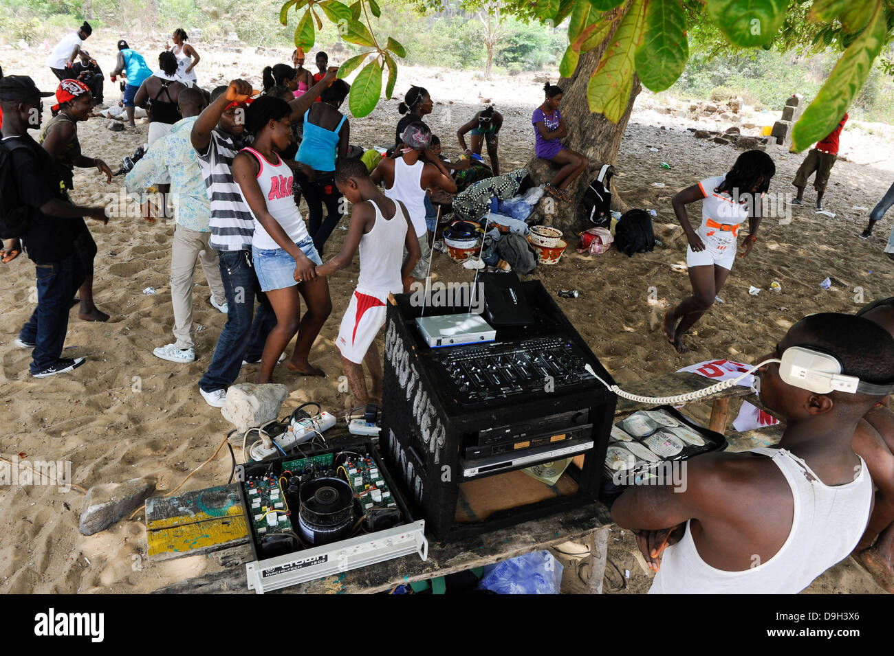 SIERRA LEONE , young people from Freetown have a private party with ...