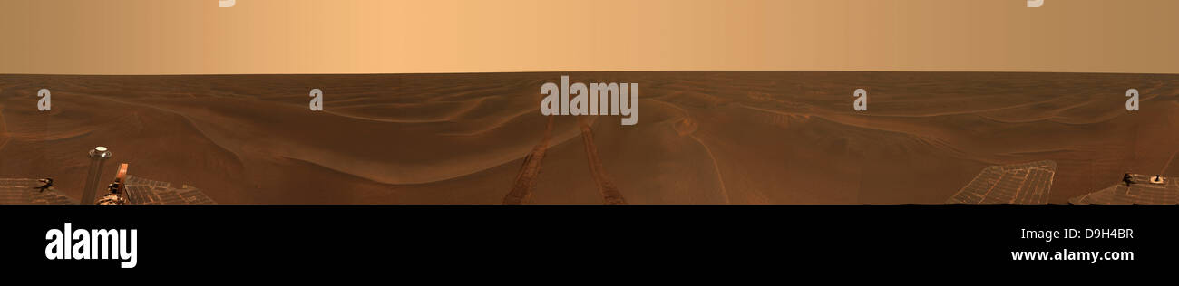 Panoramic view of the plains of Meridiani on the planet Mars Stock ...