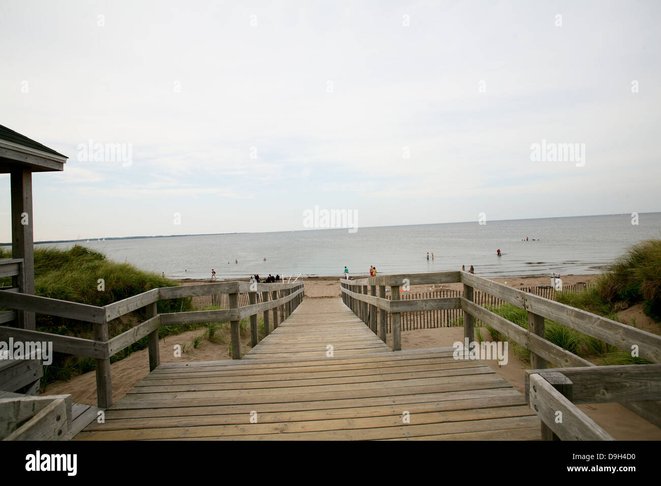 A boardwalk leading to Parlee Beach in Shediac, New Brunswick Stock ...