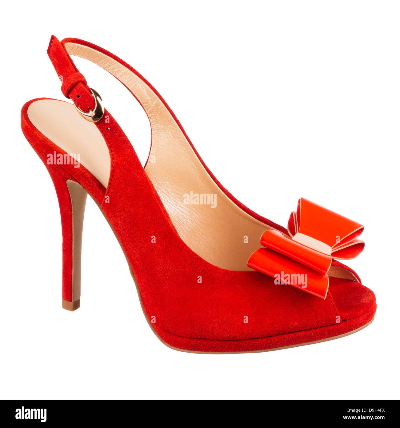 Fashion female shoe shot on white background Stock Photo - Alamy