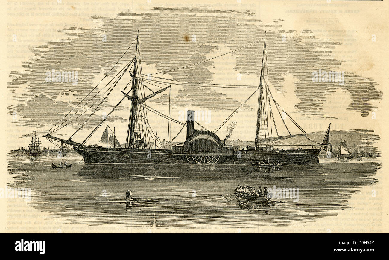 1854 engraving, The United States Steam Frigate "Fulton," after 1851 ...