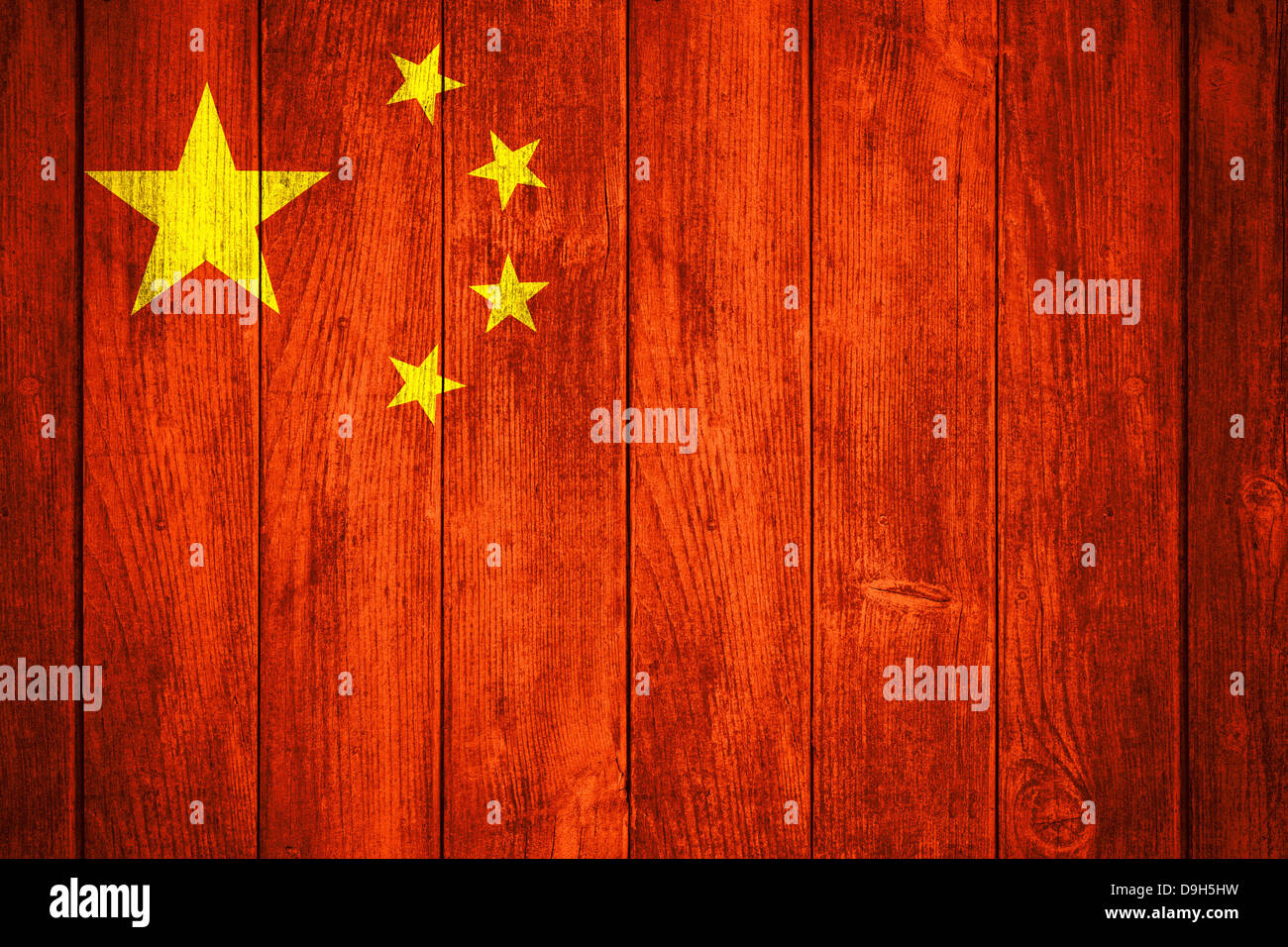 Peoples's Republic of China flag or red and yellow Chinese banner on ...