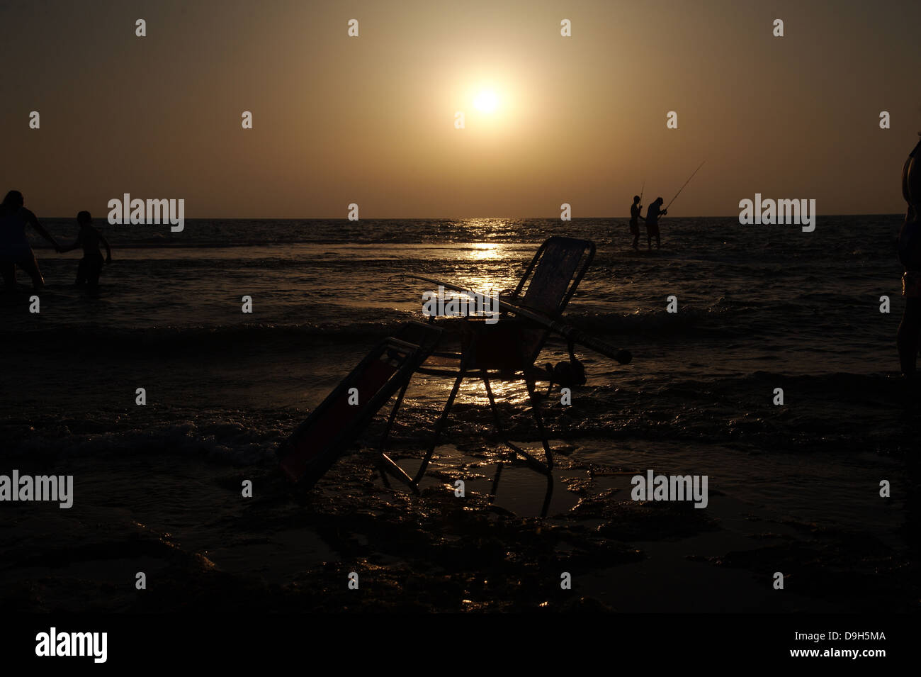 Intense colors sunset over sea, nature background Stock Photo - Alamy