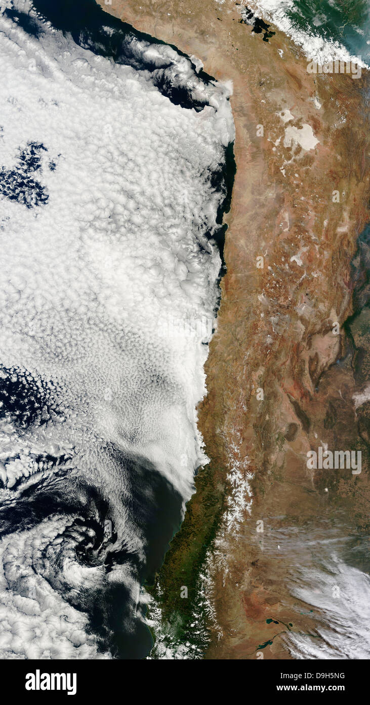 Satellite view of the Andes Mountains in South America Stock Photo - Alamy
